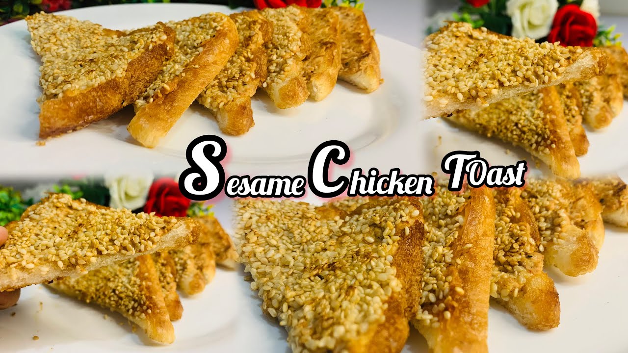 Sesame Chicken Toast Recipe | Lunchbox recipe for kids || Crispy sesame ...