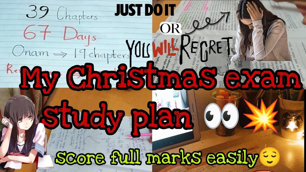 My Christmasexam study plan👀 ️ How to get full marks💥Study with music # ...