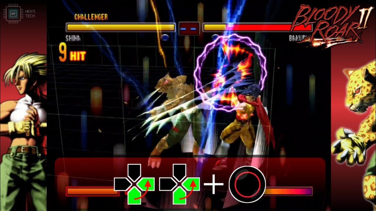 Bloody Roar 2 Shina Beast Drive Combo Guide 1080p 60 FPS - YouTube