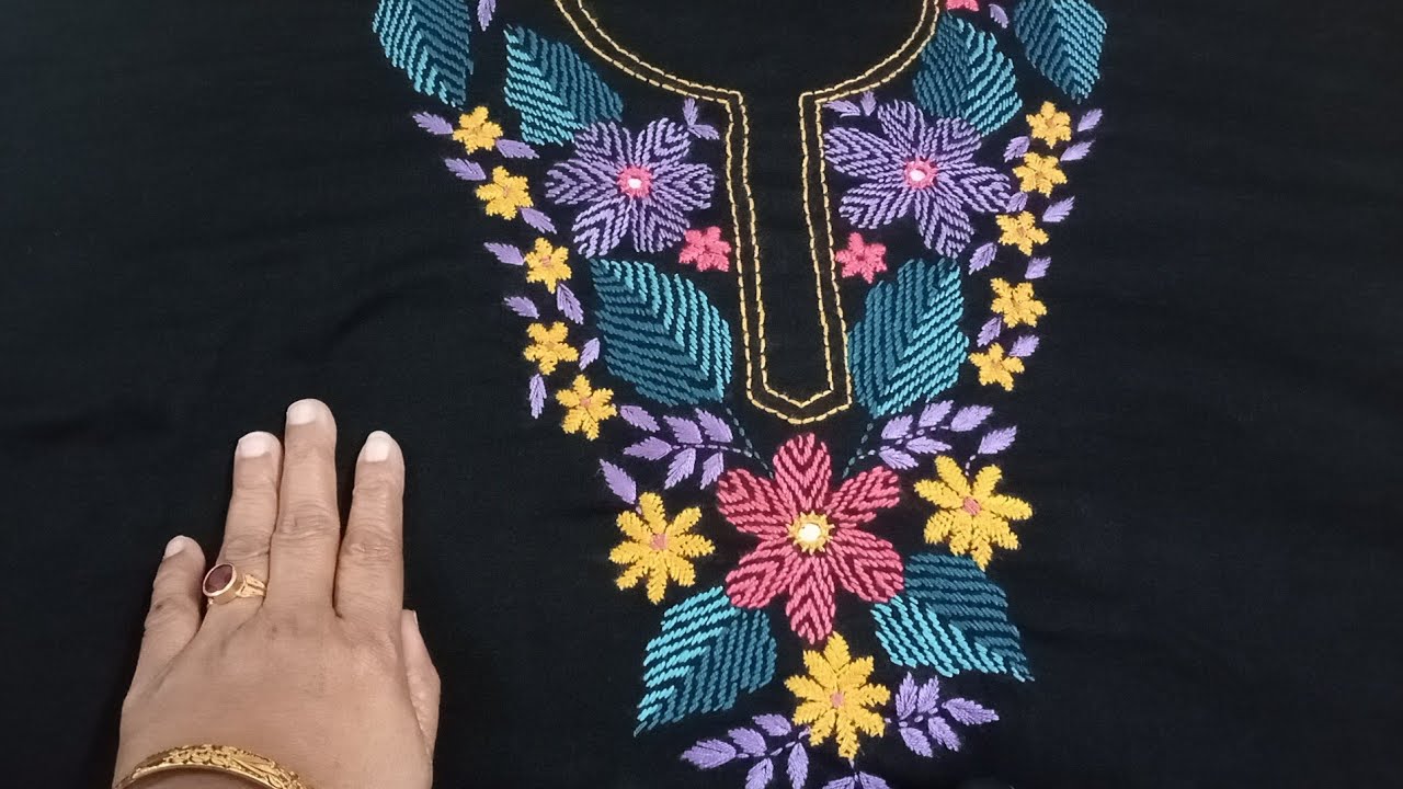 Awesome Nack Design/Hand Embroidery Nack Design/Nasima Handicraft ...