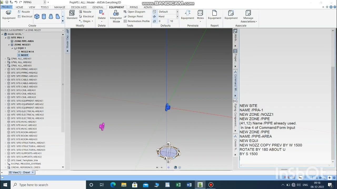 E3D Piping Modelling For Begginers Tutorial-1 ( GUI & COMMANDS ) - YouTube