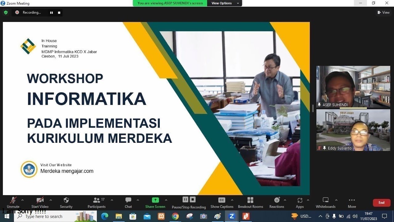 Rekaman Workshop Implementasi Informatika pada Kurikulum Merdeka || MGMP TIK Kota Cirebon - YouTube