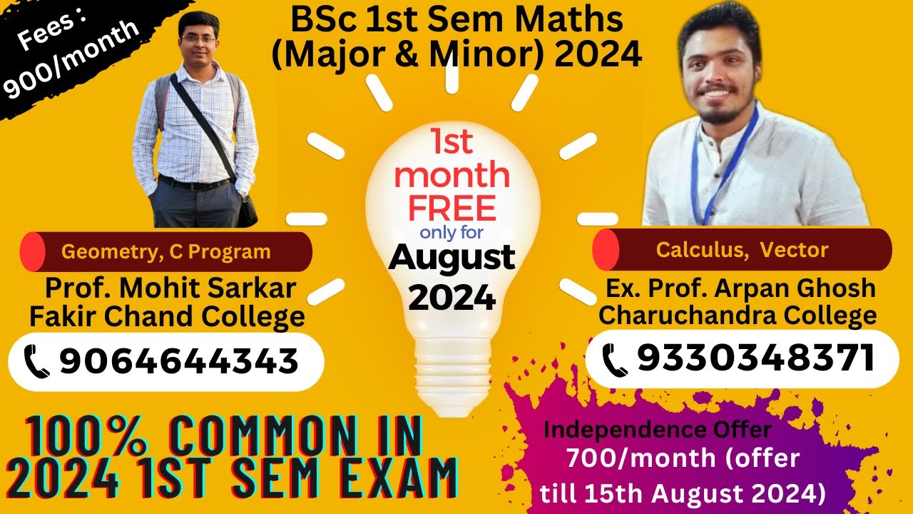 Introduction to 1st Semester 2024 | Major & Minor | Mathematics ...
