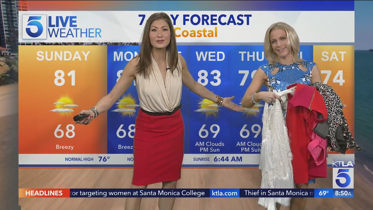 Liberté Chan visits KTLA for a weather and wardrobe update - YouTube