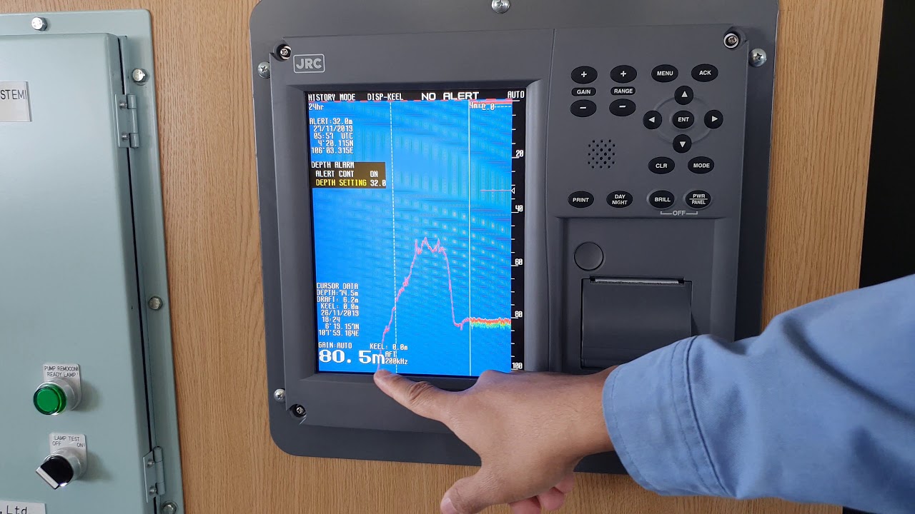 how to set DEPTH ALARM for echo sounder/ JRC - YouTube