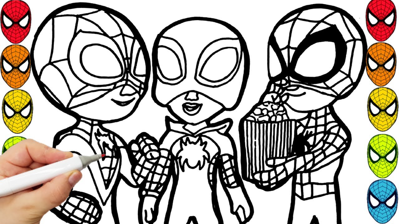 Spider man Team Coloring Pages spider man coloring pages marvel drawing ...