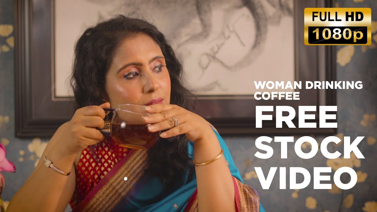 Woman drinking coffee | No copyright video | Free Stock Footage - YouTube