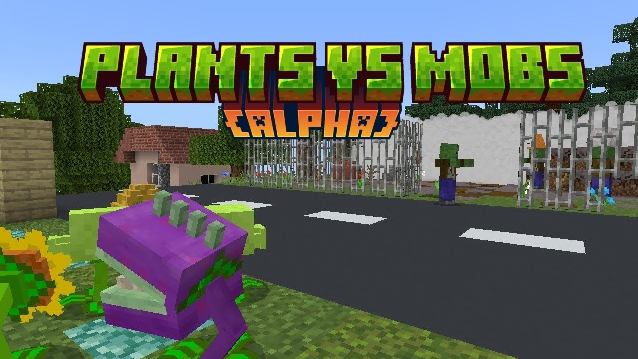 Plants VS Zombies in Minecraft Bedrock! [PE/BE] Map Gameplay (ALPHA ...