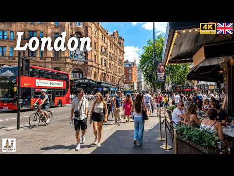 London's Hot Weather Walking Tour ☀️Weekend Evening Walk in London Westend Vibrant Streets | True 4K