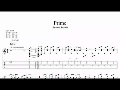【TAB譜】Prime / Petteri Sariola【TAB + Tutorial】(スラム奏法) - YouTube