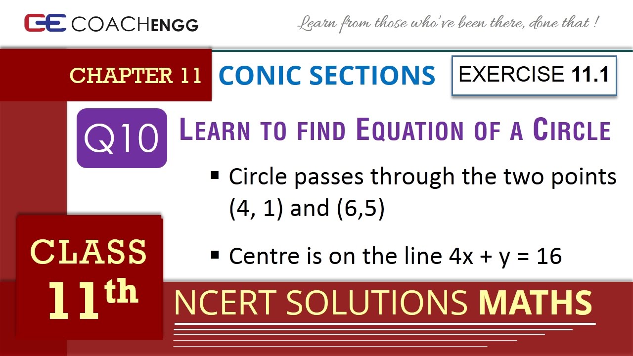 CONIC SECTIONS Exercise 11.1 Q10 – Class 11 Maths NCERT Solutions– Find ...