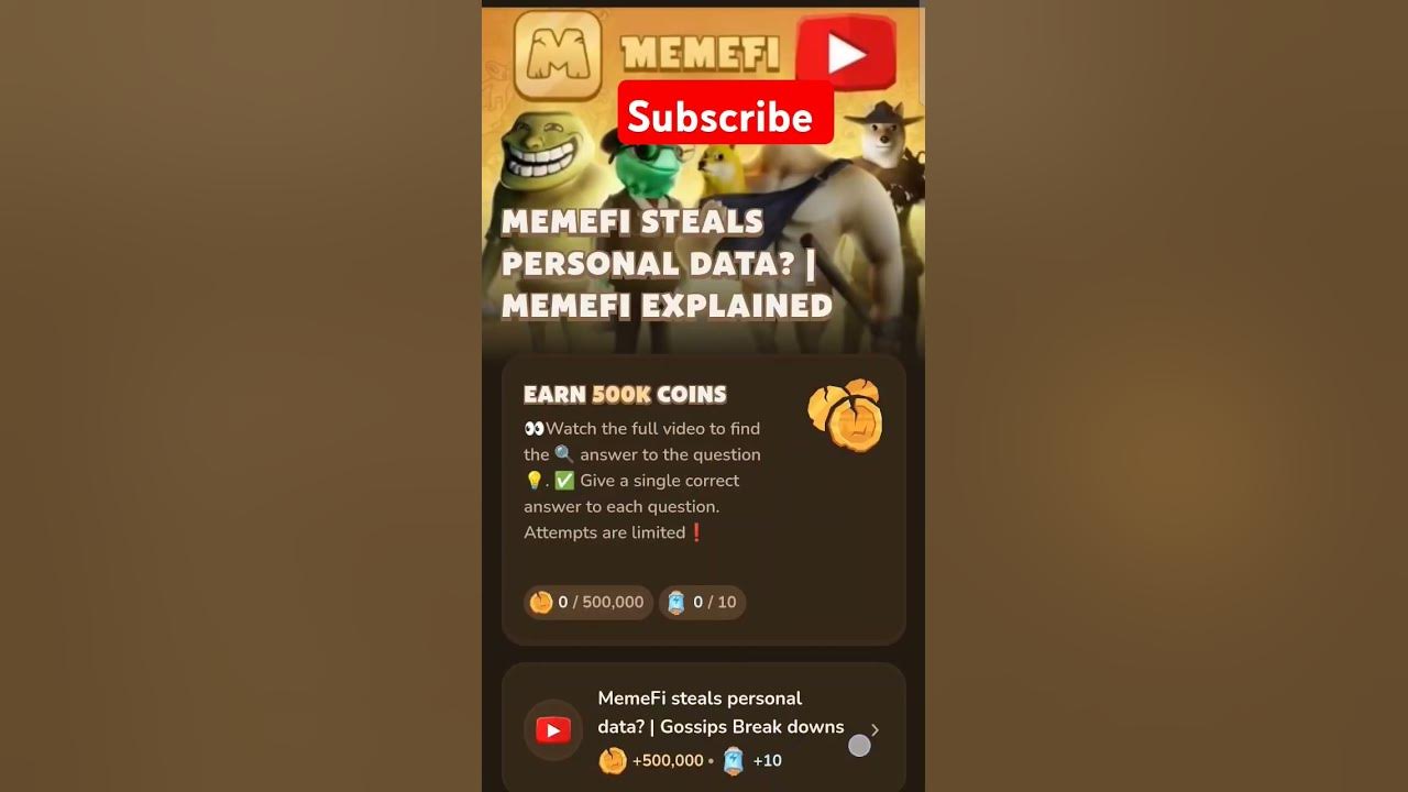MemeFi steals personal data? | Gossips Break downs #shortvideo #memeficoin - YouTube