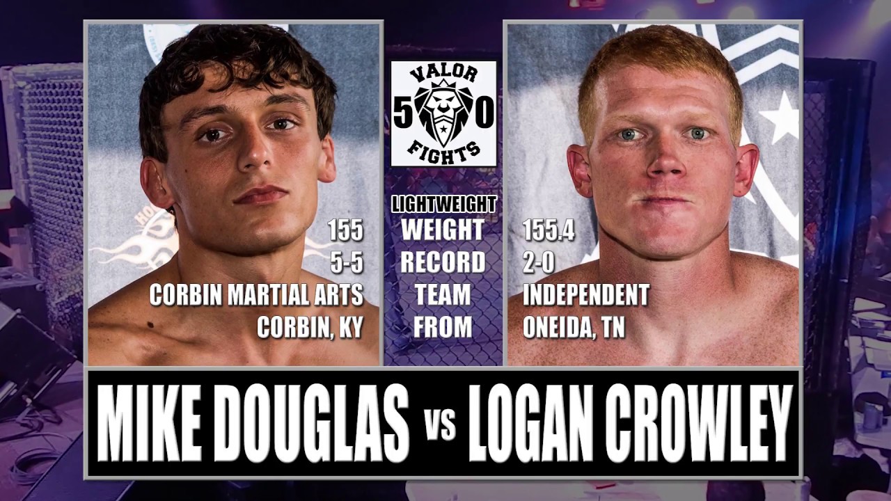 Valor Fights 50 Mike Douglas vs Logan Crowley - YouTube