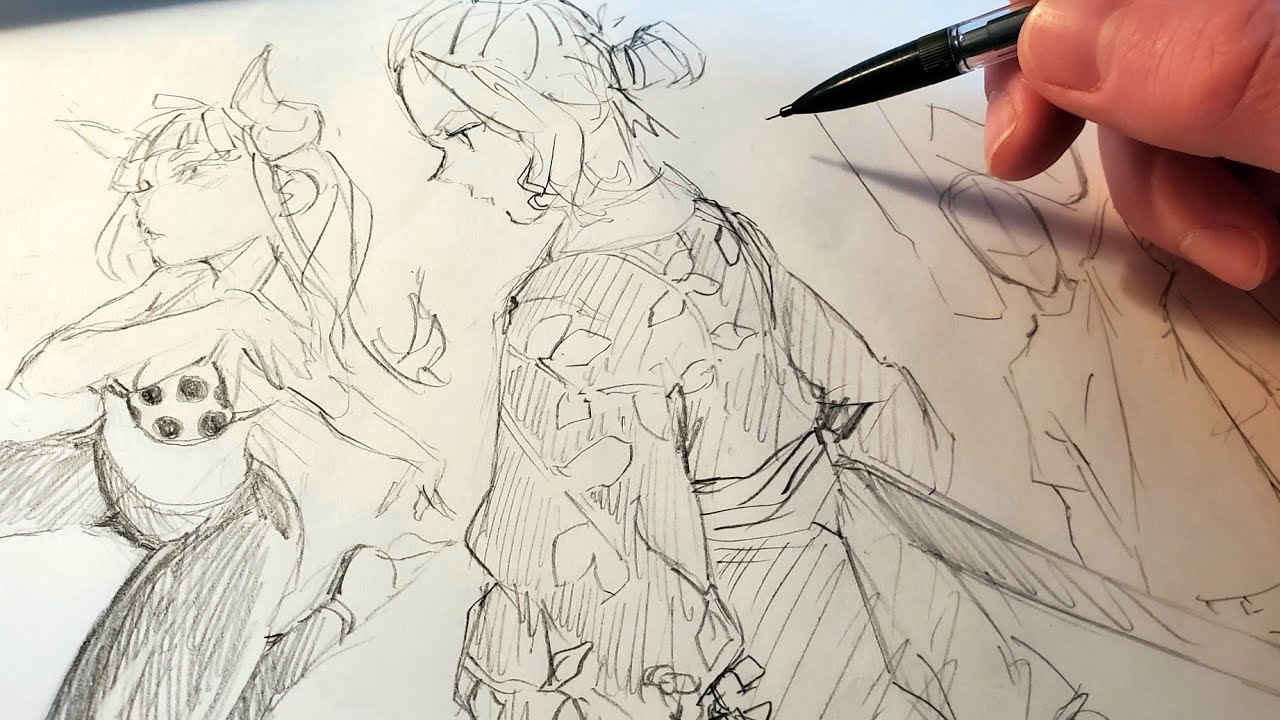Drawing Anime Anatomy Practice - Art Stream - YouTube