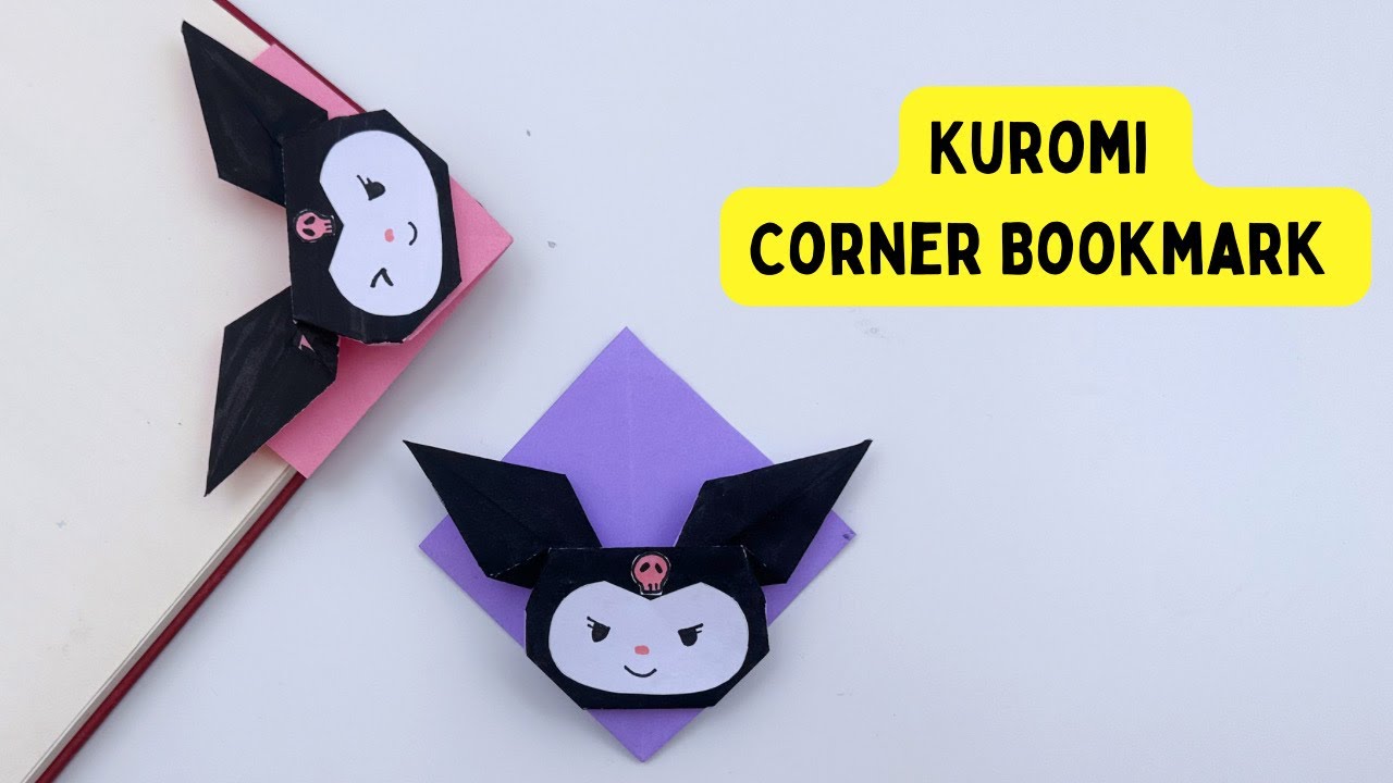 DIY Paper Kuromi Corner Bookmark!!! Paper Crafts For School / Origami ...