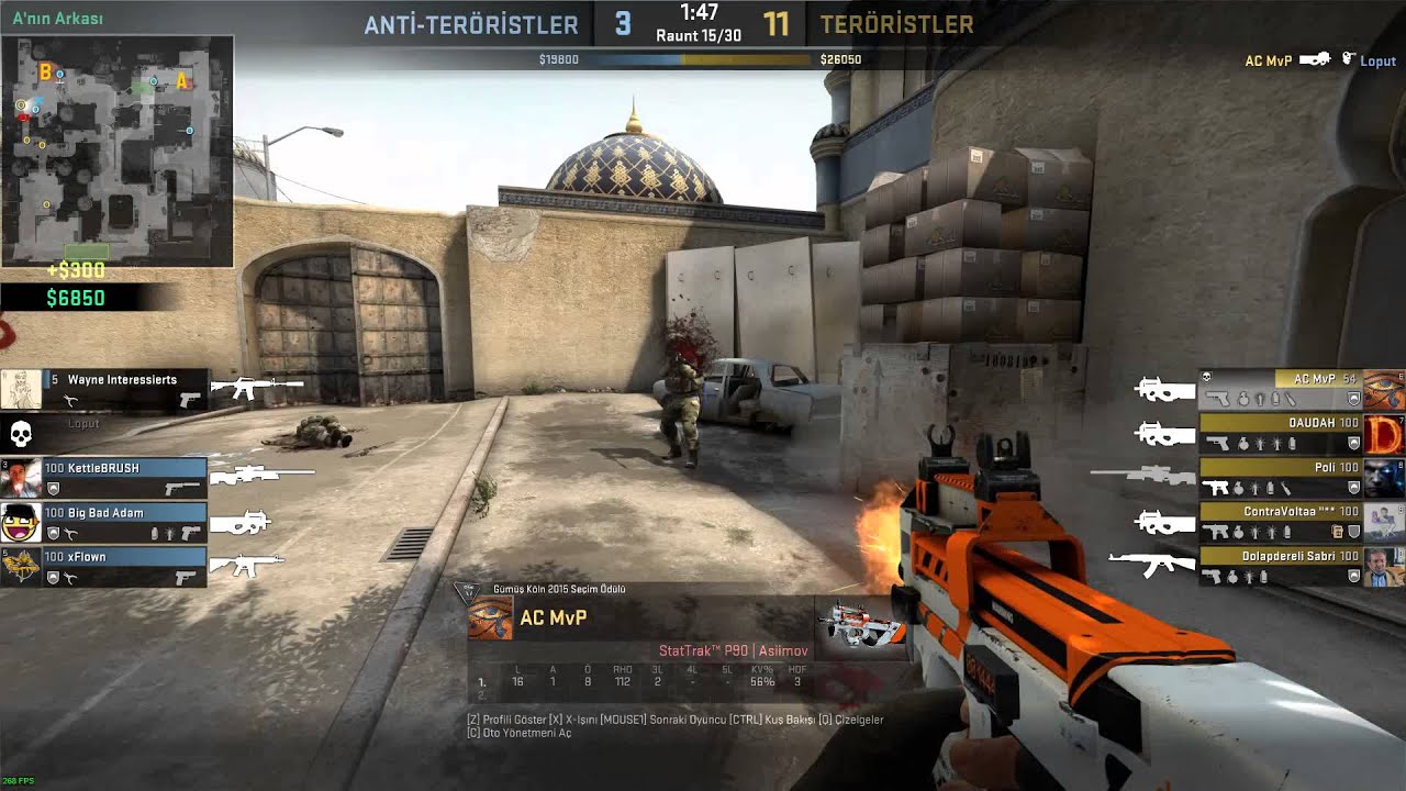 CS GO B Rush P90 Ace ( Dust II ) - YouTube