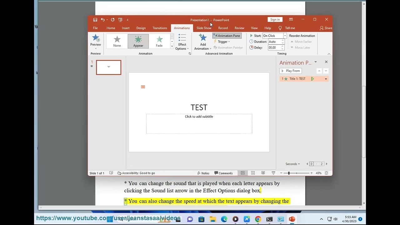 Make Typewriter Animation In PowerPoint YouTube Make Typewriter Animation In PowerPoint YouTube