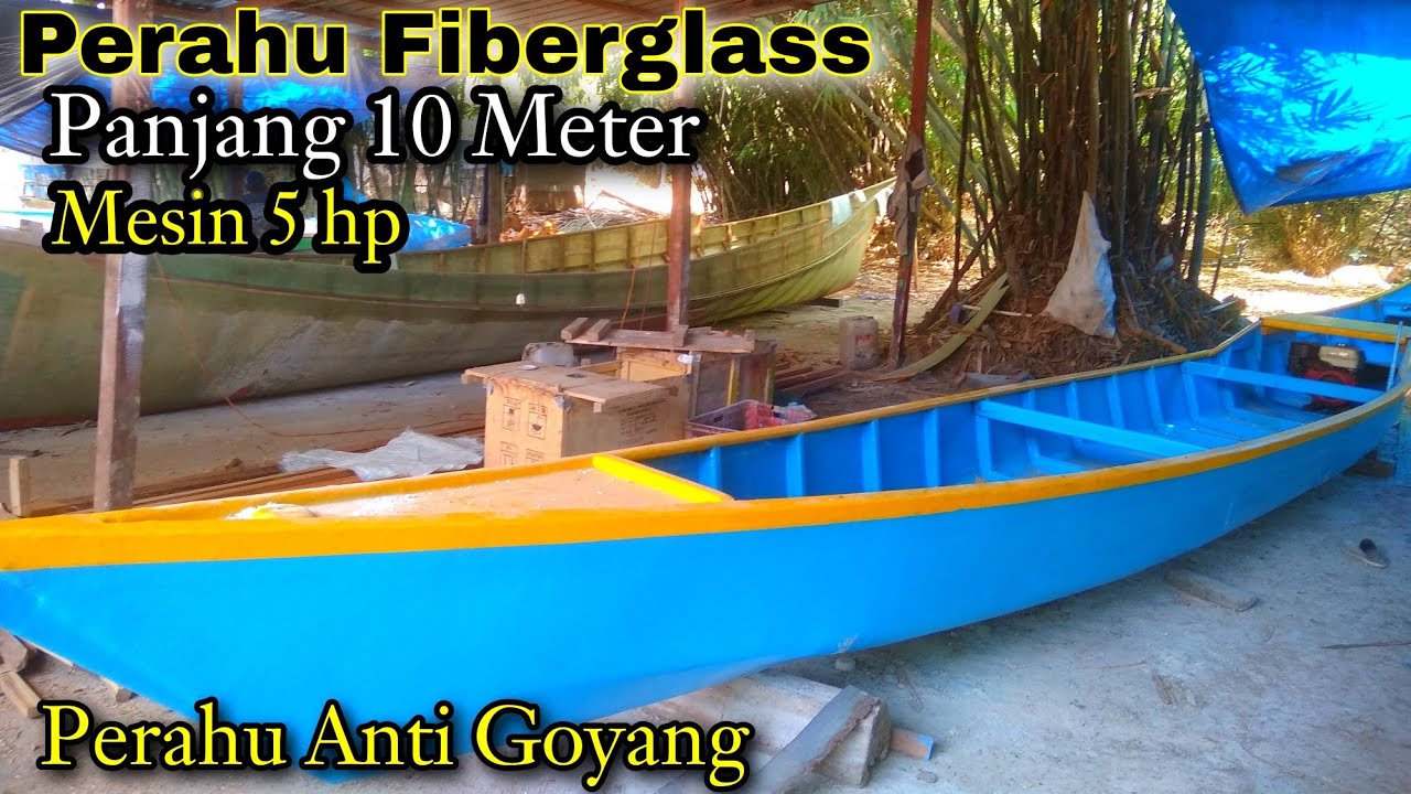 Proses Penurunan perahu, Peluncuran Perahu Fiber Mesin ketinting pasang ...