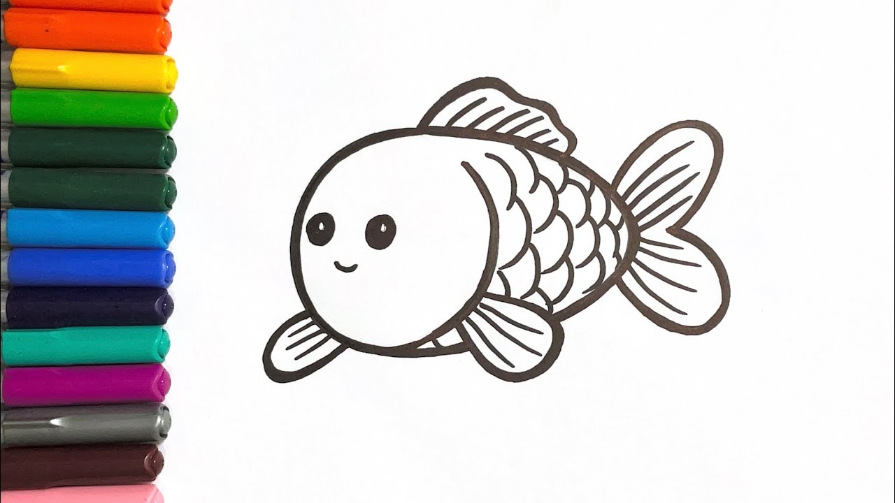 How to Draw a cute Fish – Easy Drawing Tutorial for Kids & Beginners ...