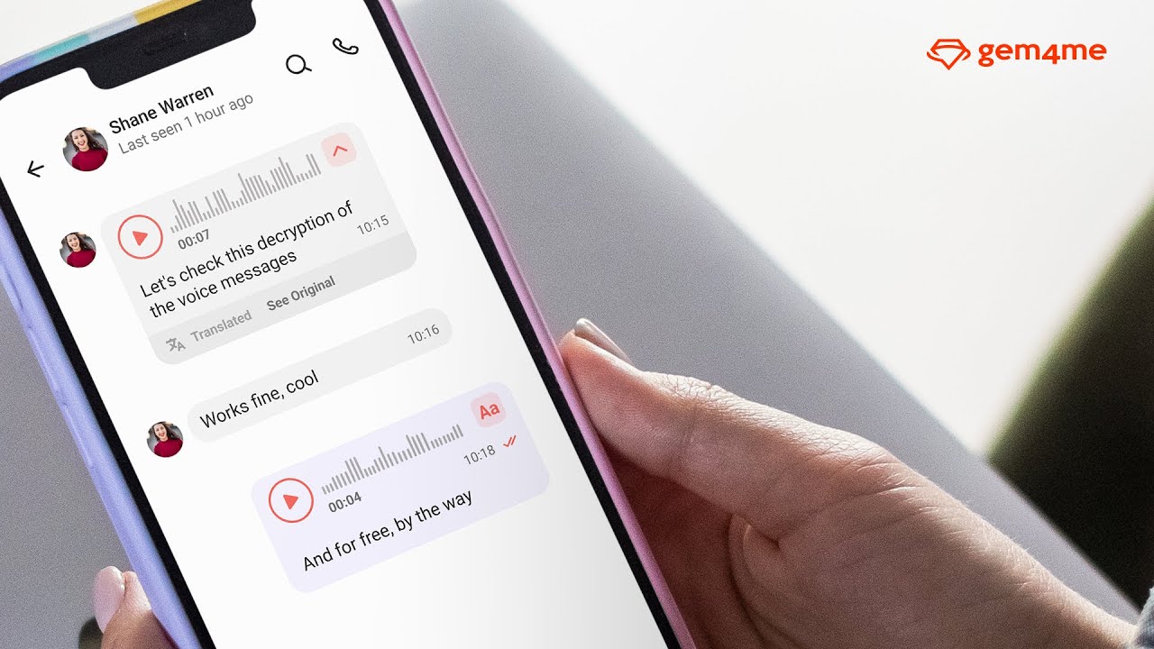 Decryption of the Voice Messages and Interests in Gem4me - YouTube