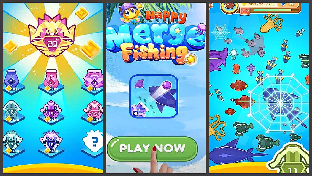 Happy Merge Fishing (Gameplay) - Merge - YouTube