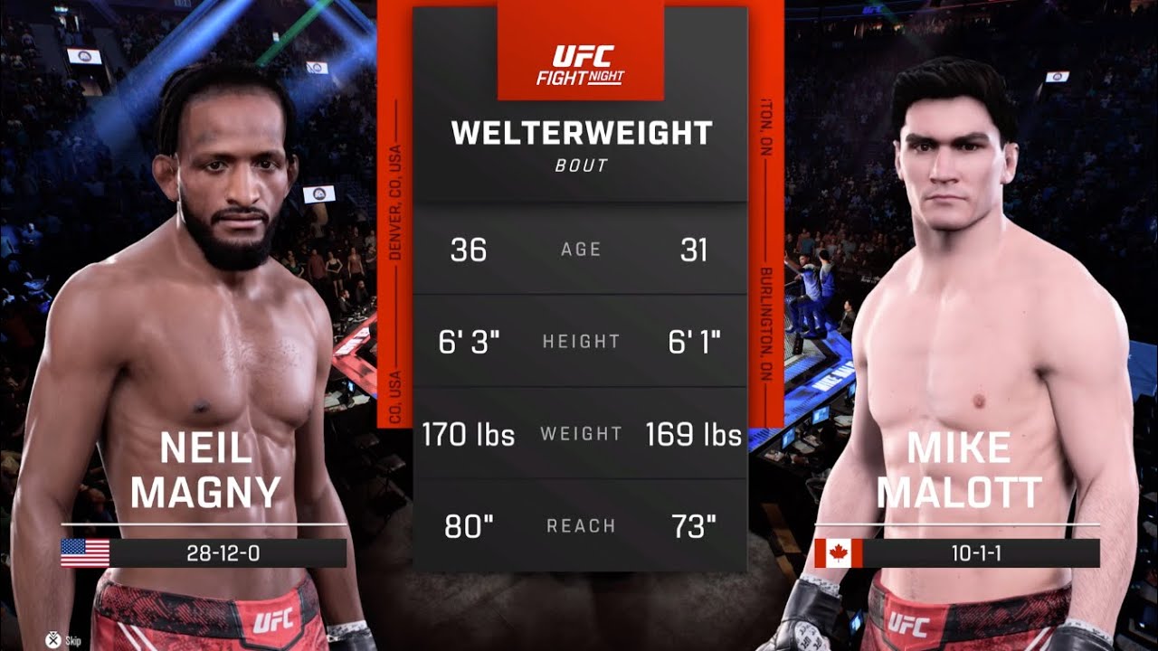 UFC 297 Neil Magny vs Mike Malott WW UFC 5 Fight Simulation ScotiaBank ...