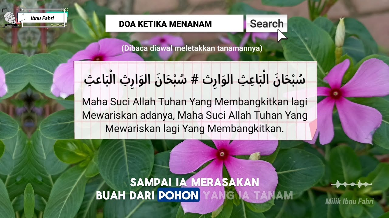 Doa Menanam Pohon, Tasbih Ketika Menanam Pepohonan, Amalan Ketika ...