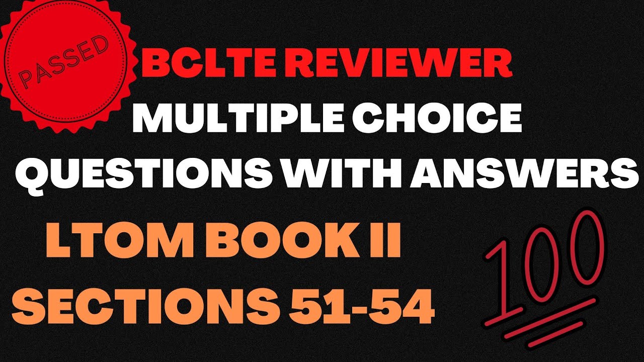 BCLTE BOOK II SECTIONS 51- 54 | BCLTE REVIEWER 2023 - YouTube