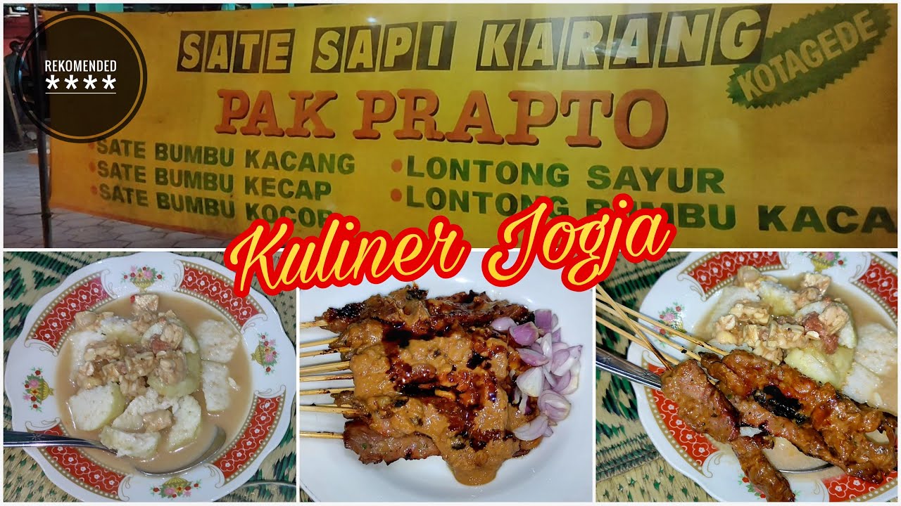 KULINER JOGJA || SATE SAPI PAK PRAPTO LAPANGAN KARANG KOTAGEDE - YouTube