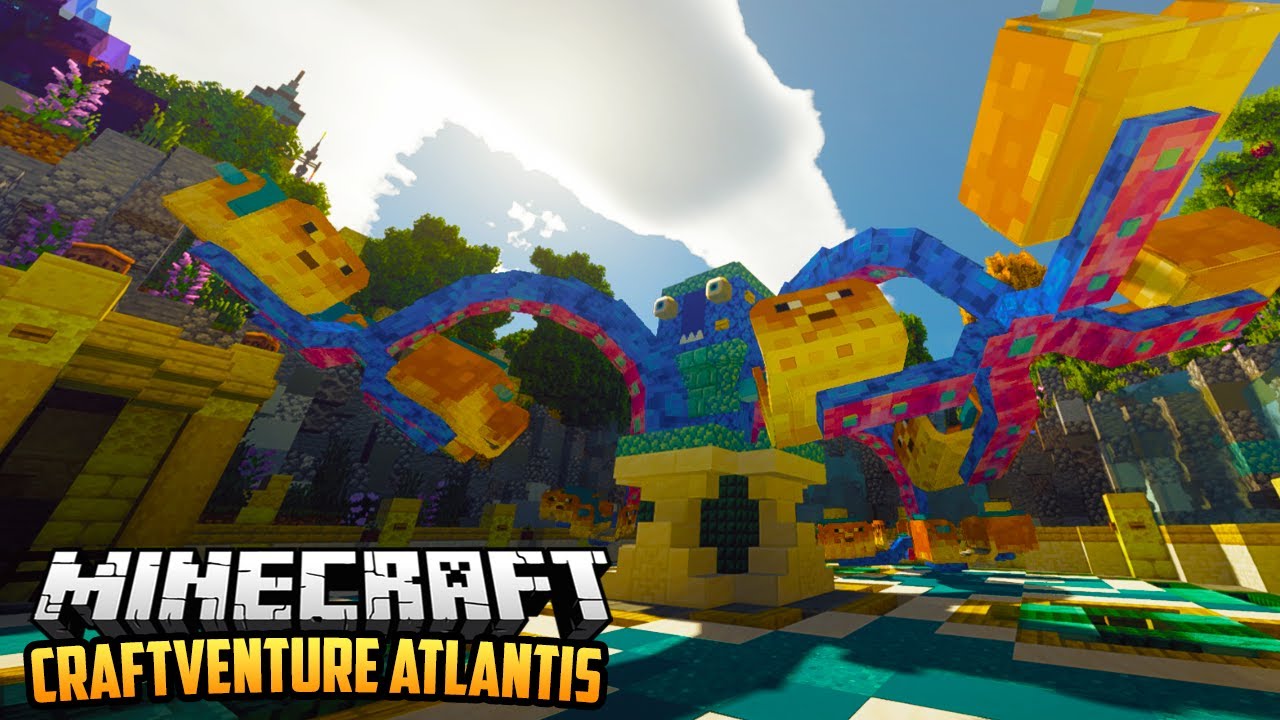 GROTE OCTOPUS ATTRACTIE EN MEER - Minecraft Craftventure Atlantis #2 ...