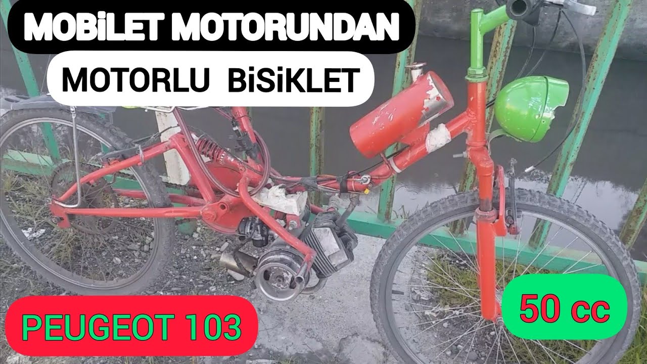 MOBİLET MOTORUNDAN MOTORLU BİSİKLET - PEUGEUT103 MOBİLET - YouTube