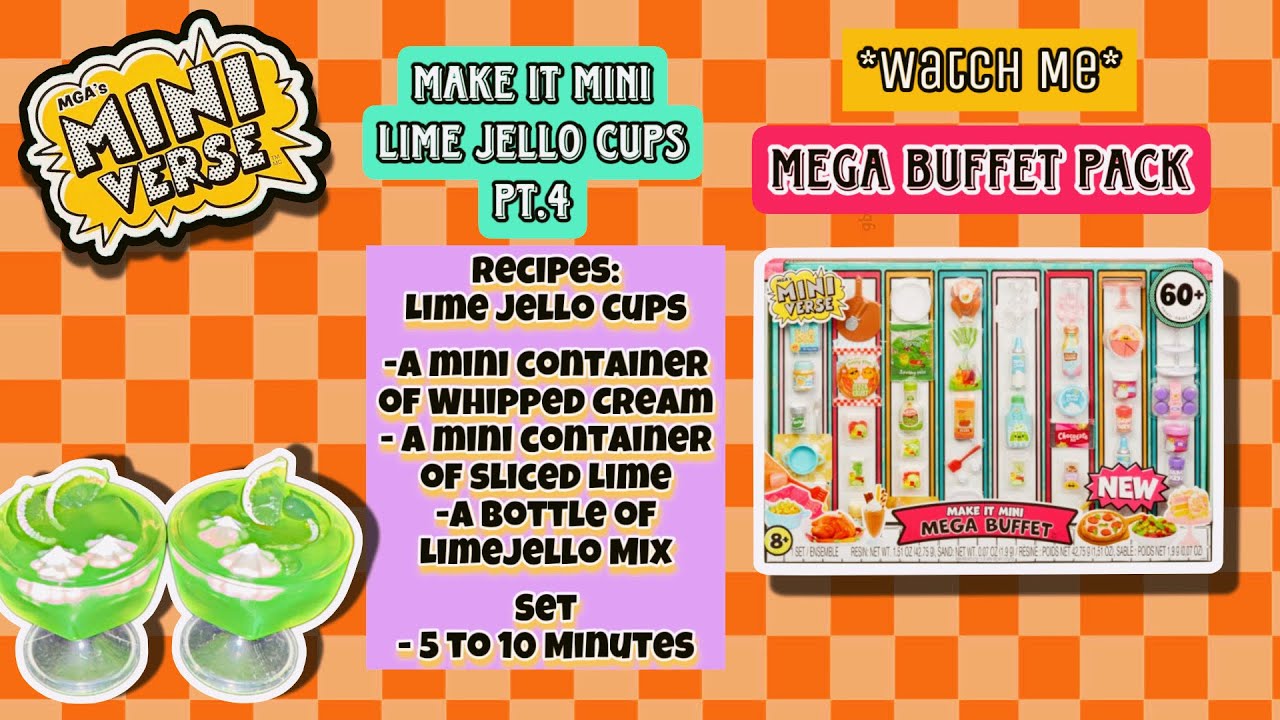 Watch Me! Make Miniverse NEW Mega Buffet Make It Mini Lime Jello Cups ...