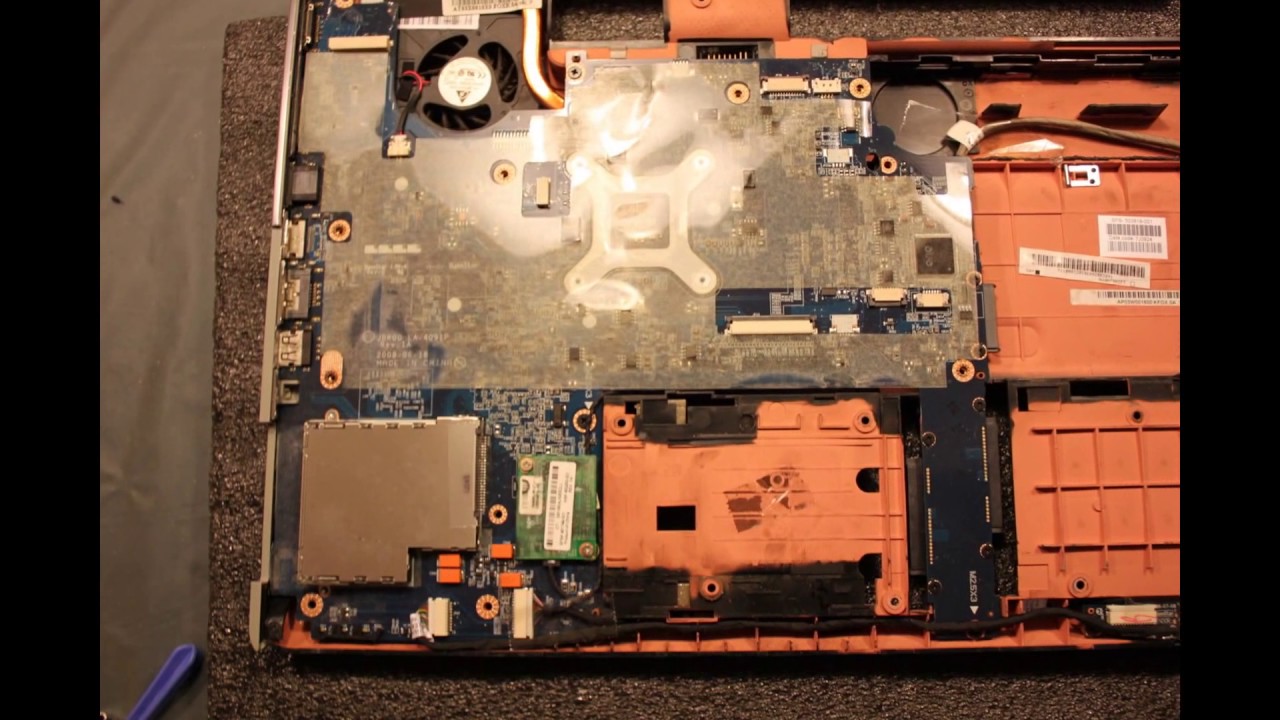 Replacing motherboard and cleaning an HP DV7-1245dx - YouTube