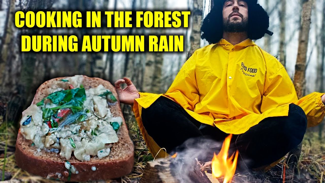 COOKING IN THE FOREST DURING AUTUMN RAIN - YouTube