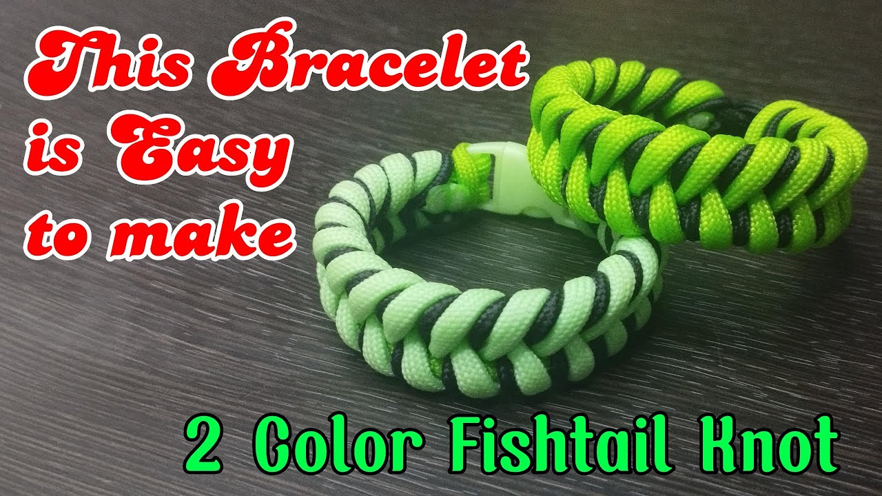 Macrame Fishtail Bracelet With 2 Color using 4 mm and 2 mm Cord - YouTube