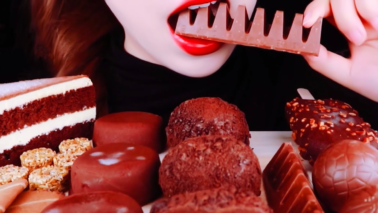 ASMR Chocolate Dessert Party, Ice Cream, Mochi, Pastry Eating, Mukbang ...