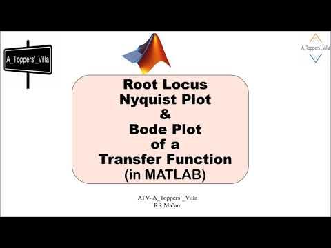 Root Locus, Bode and Nyquist Plot in MATLAB || Control System || -Team ATV (By: RR ma'am) - YouTube