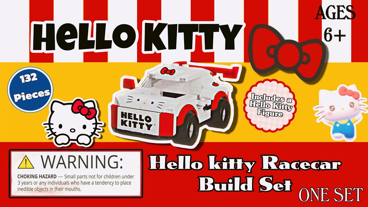 Watch Me! Unbox & Build a Hello Kitty Racecar Set| 132 Pieces| FIVE ...