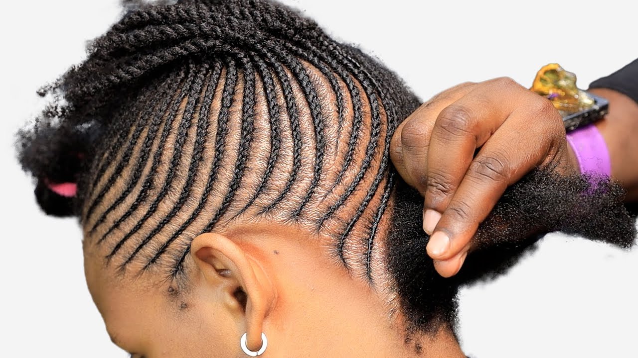 NATURAL HAIR SIDE CORNROWS TUTORIAL || TRY THIS QUICK METHOD. - YouTube
