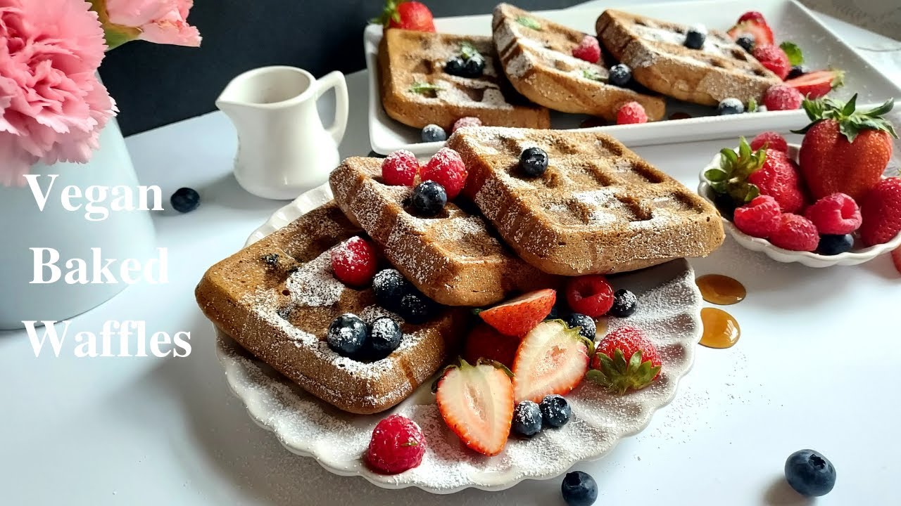 How to Make the Best Baked Waffles! Vegan Recipe! - YouTube