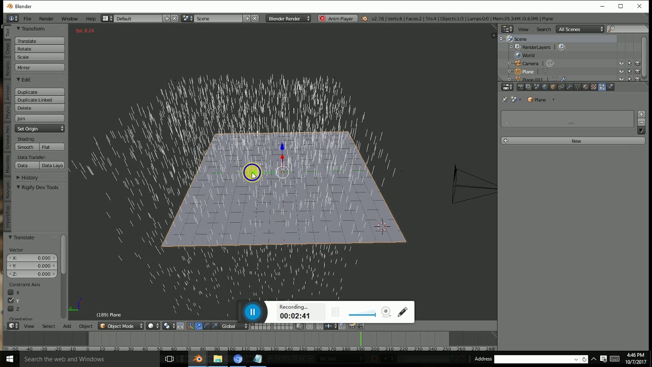How to make rain in blender - YouTube