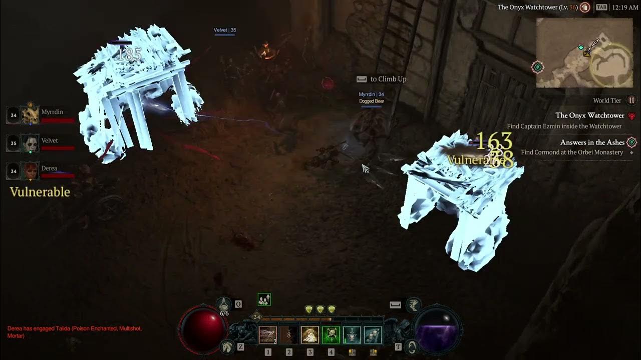 Diablo IV Season 1 Lv. 34 Penetrating Shot rogue WT 2 co-op The Onyx Watchtower Stronghold clear ...