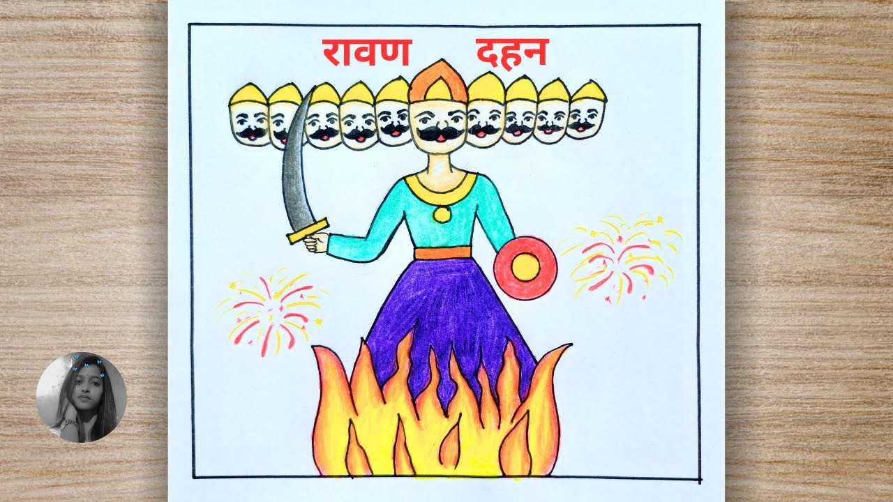 How to Draw Ravan Step by Step 😍 | Dussehra Drawing | Easy Ravan ...