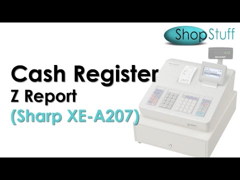 Z Read Sales Report on a Sharp XE-A207 Cash Register - YouTube