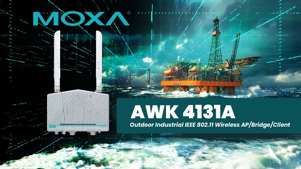 Outdoor Industrial Wireless AP/Bridge/Client - Moxa AWK4131A - YouTube