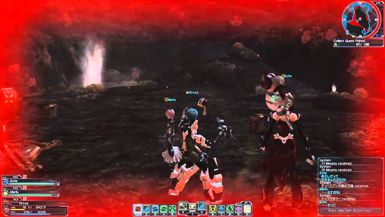 PSO2 Quest Dragonkin Ecological Survey: Volcanic Caverns Gameplay ...