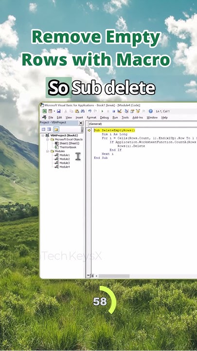 Remove Empty Rows with Macro #ExcelAutomation #VBA #ExcelTips #PowerQuery #excelmacros - YouTube
