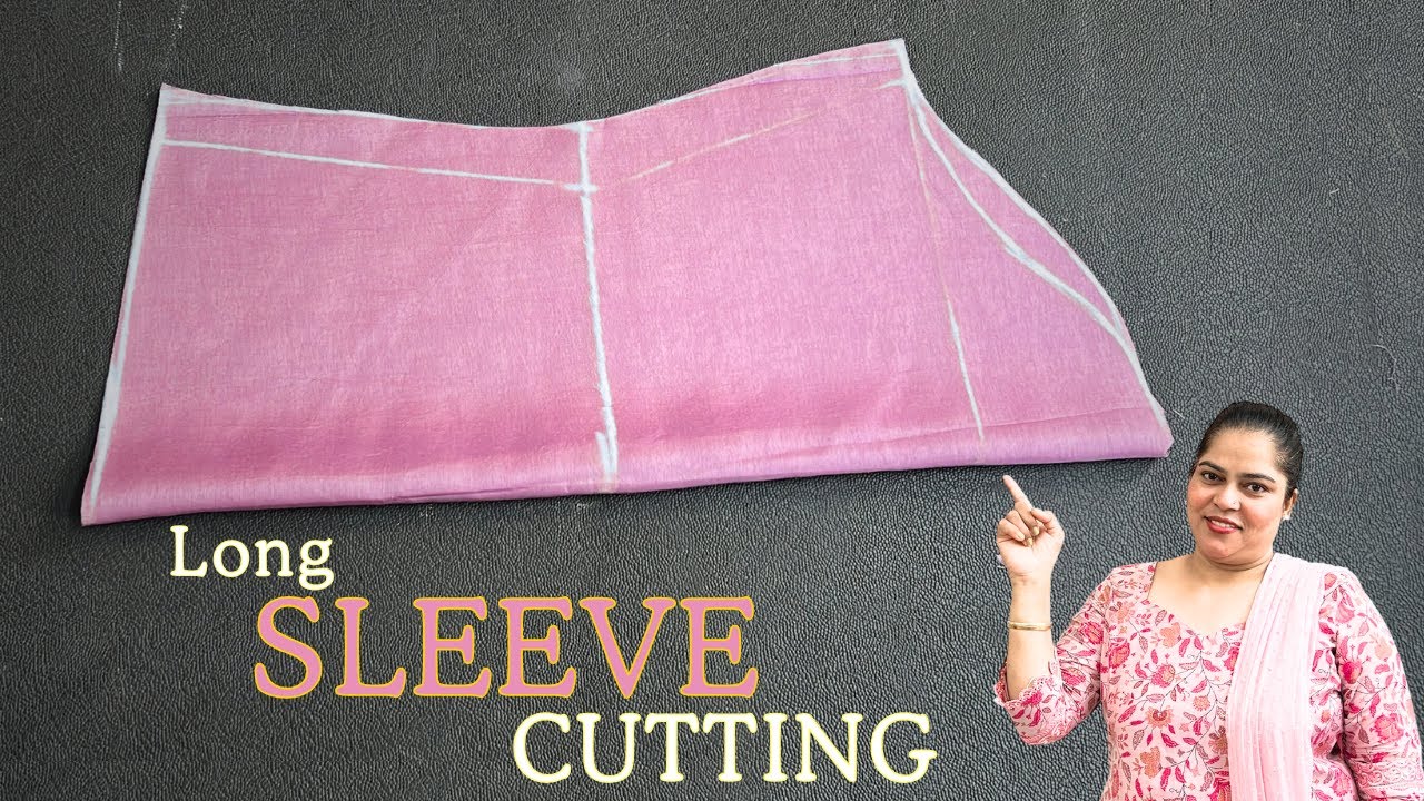 लंबी बाजू की कटिंग ऐसे किया करें | Long sleeve cutting in very easy ...