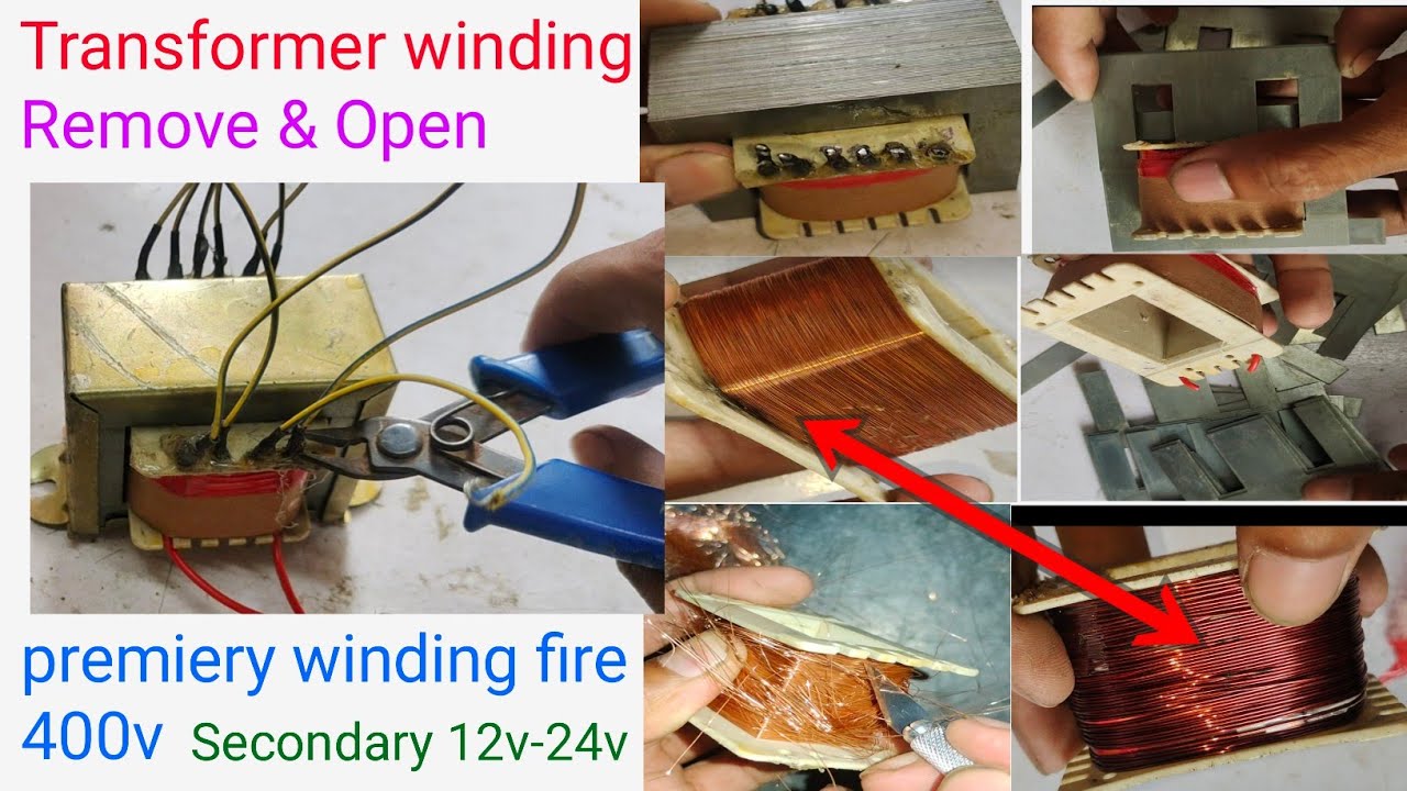 How To Open Transformer Coil & Core/ transformer primary coil 400v fire ...