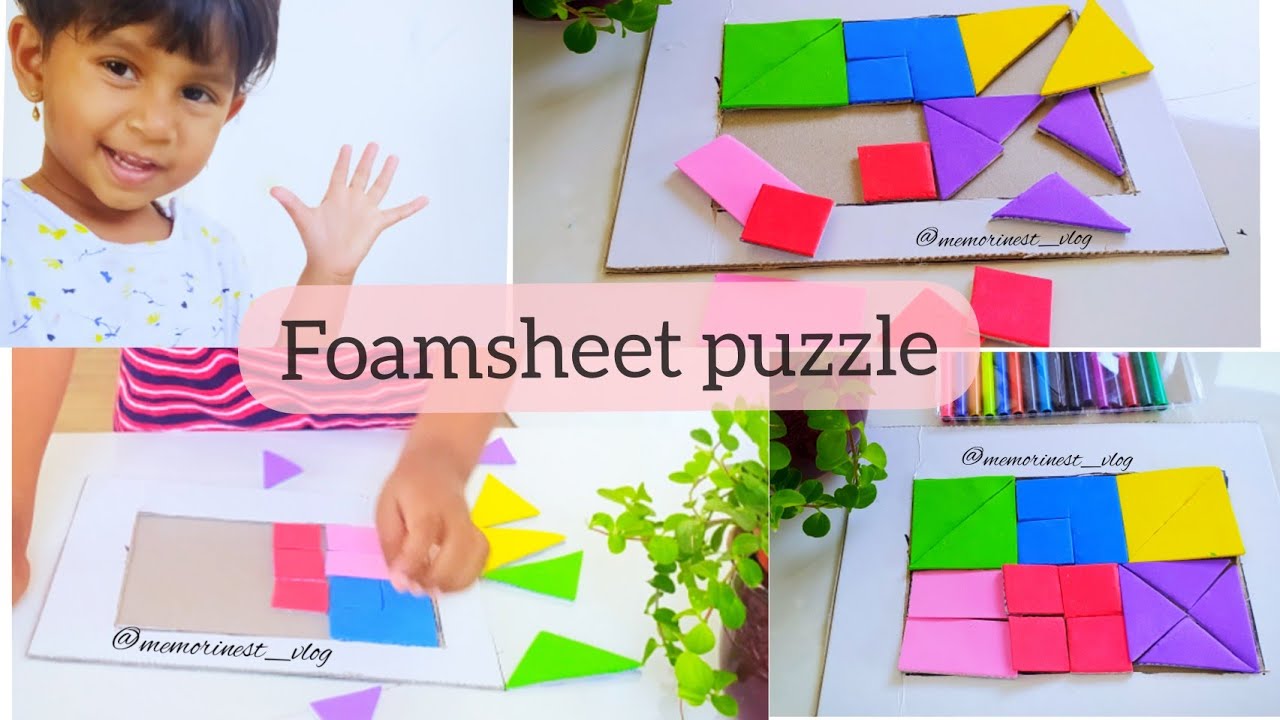 DIY cardboard Puzzle activity for kids|Foam sheet activity # ...